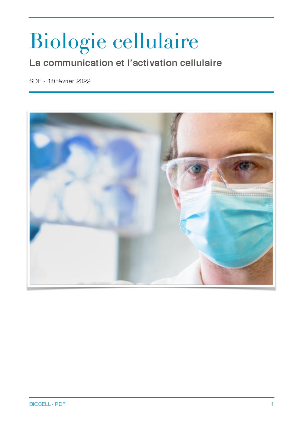 CM4 communication et activation cellulaire - Biologie cellulaire La ...