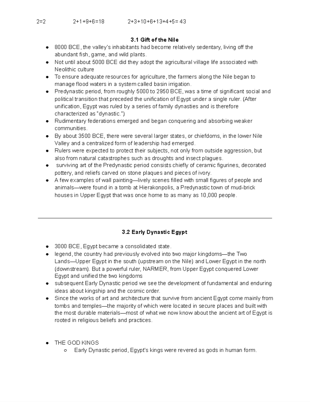 Chapter 3 Art of Ancient Egypt - Google Docs - 3 Gift of the Nile 8000 ...