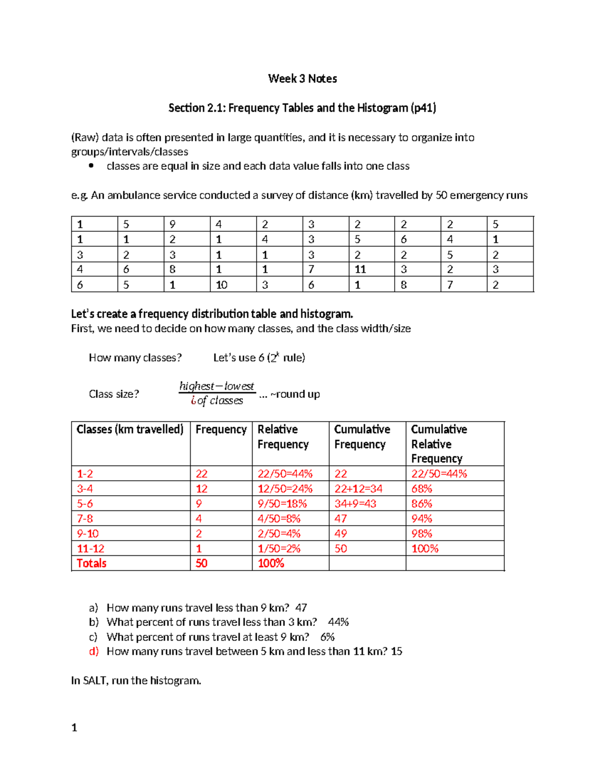 3 (Freq Dist Histogram Bar Stem Leaf) - Week 3 Notes Section 2 ...