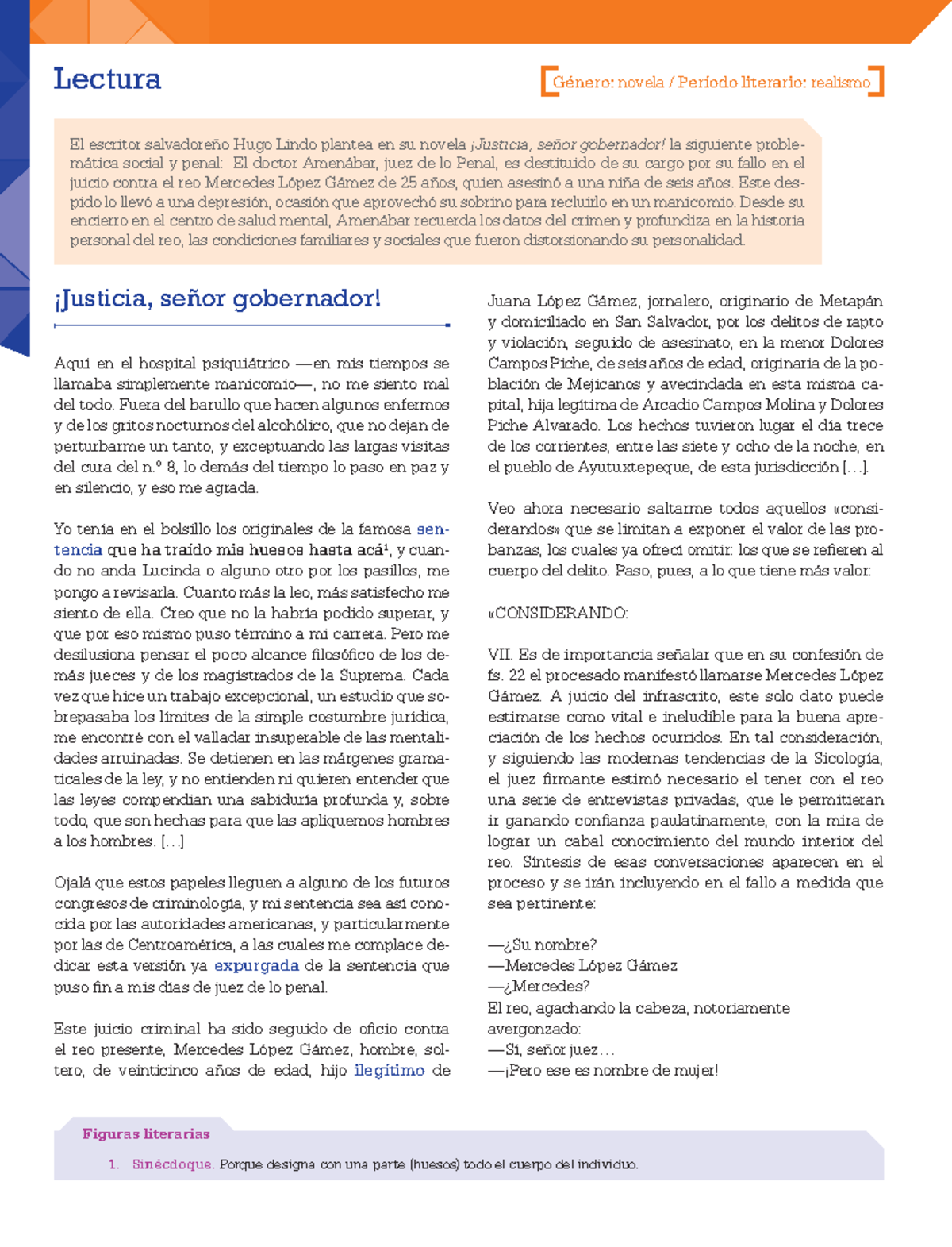 Lectura- Justicia Señor Gobernador - Lectura El escritor salvadoreño ...