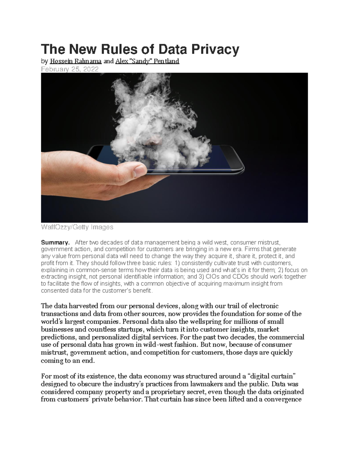 The New Rules of Data Privacy - After two decades of data management ...