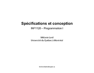 Slides-Introduction v1 - lord@uqam Introduction INF1120 – Programmation ...