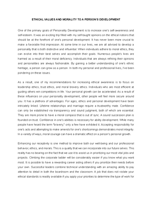 Study Guide in GE9 Ethics(Module 2) - THE MORAL AGENT Introduction ...