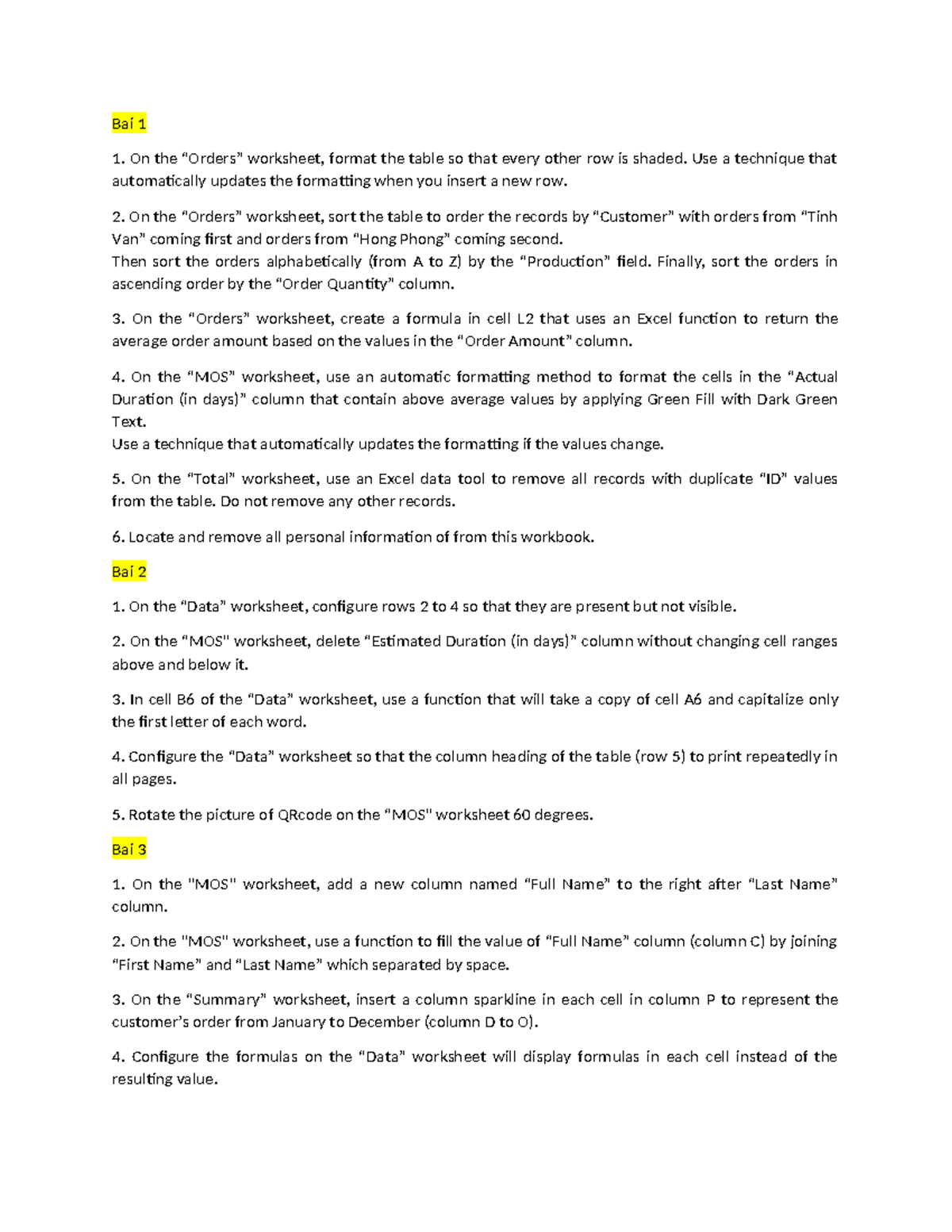 Cauhoi E de 1 - Summary MOS certificate - Bai 1 On the “Orders ...