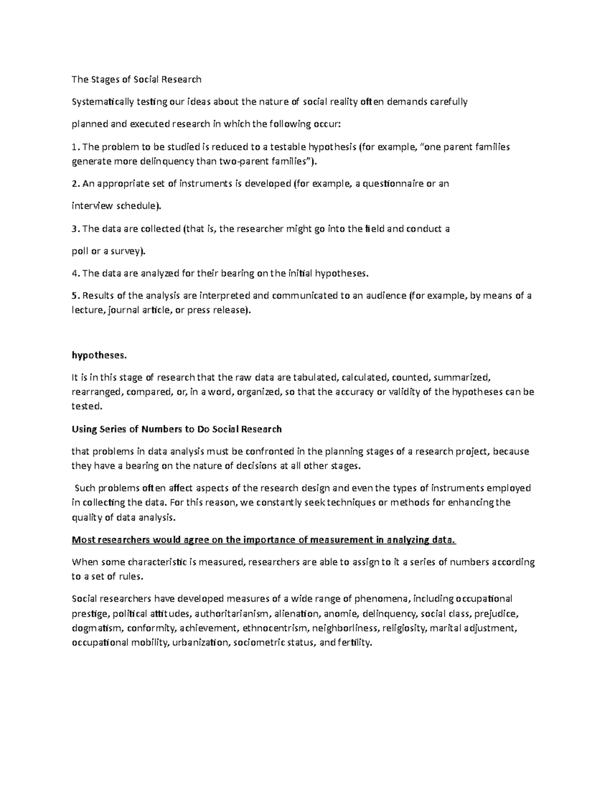 The Stages of Social Research - The Stages of Social Research ...