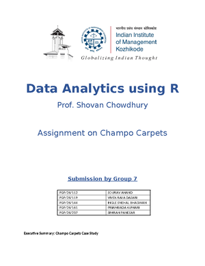 Dam Final Project upload - Data Analysis and Modelling PROJECT Data ...