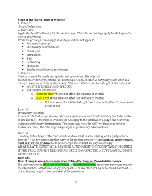 Attack Outline - Summary Evidence - EVIDENCE ATTACK OUTLINE PROFESSOR ...