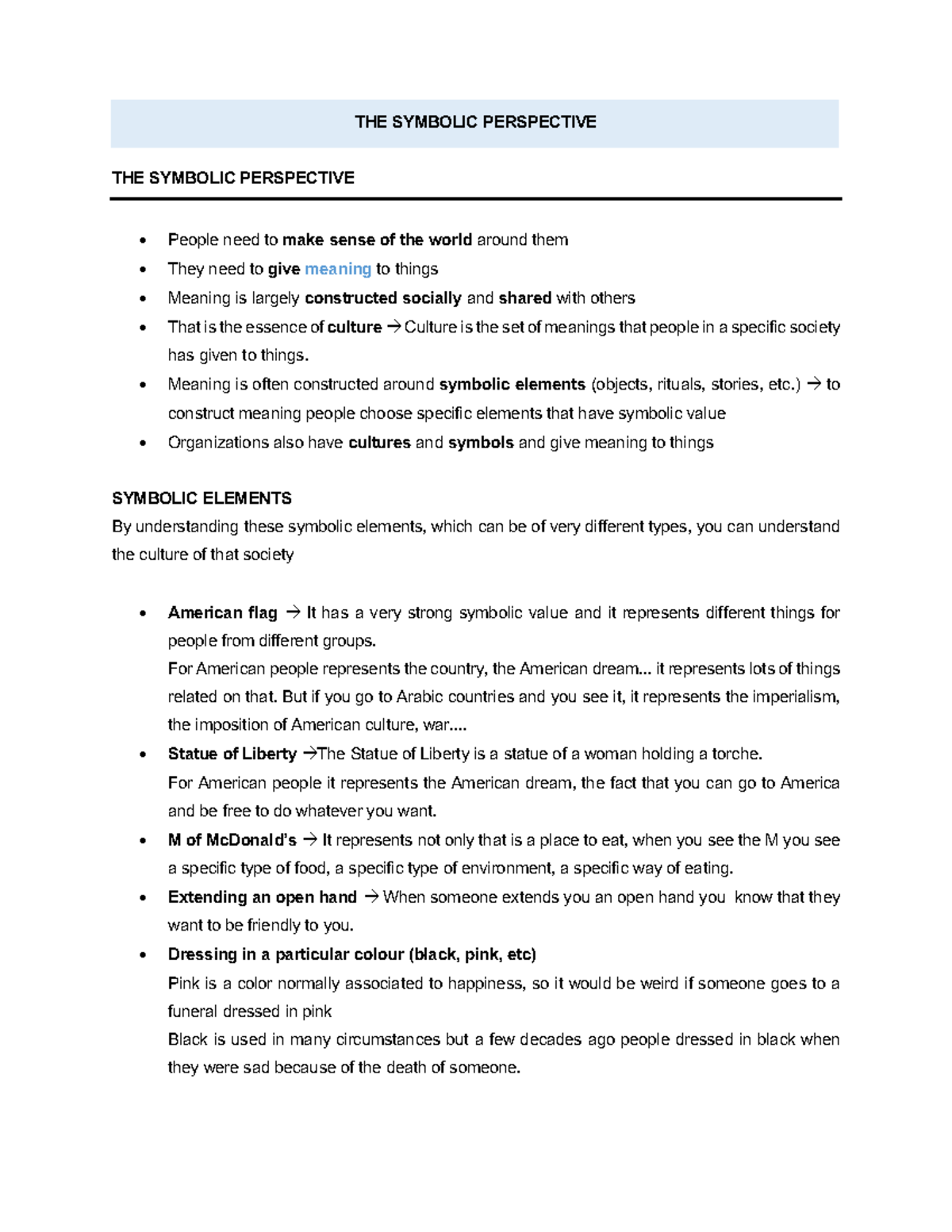 Business Organization AND Management II Resum - THE SYMBOLIC ...