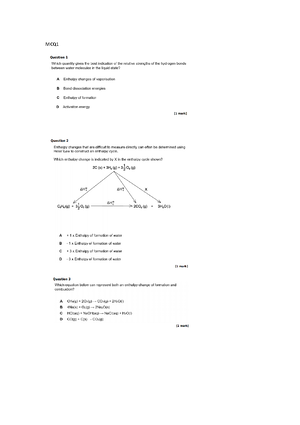 Rate (2019-2021) - Chemical kinetics - CM1131 - MCQ MCQ - Studocu