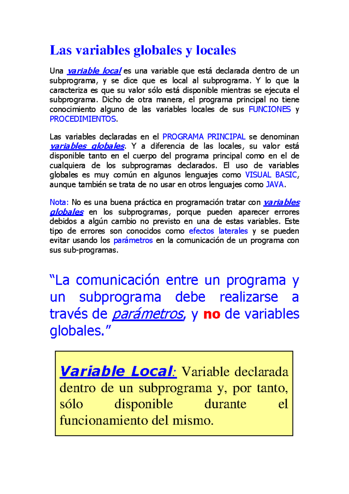 SP-globales Locales - apuntes de la materia de computacion para ...