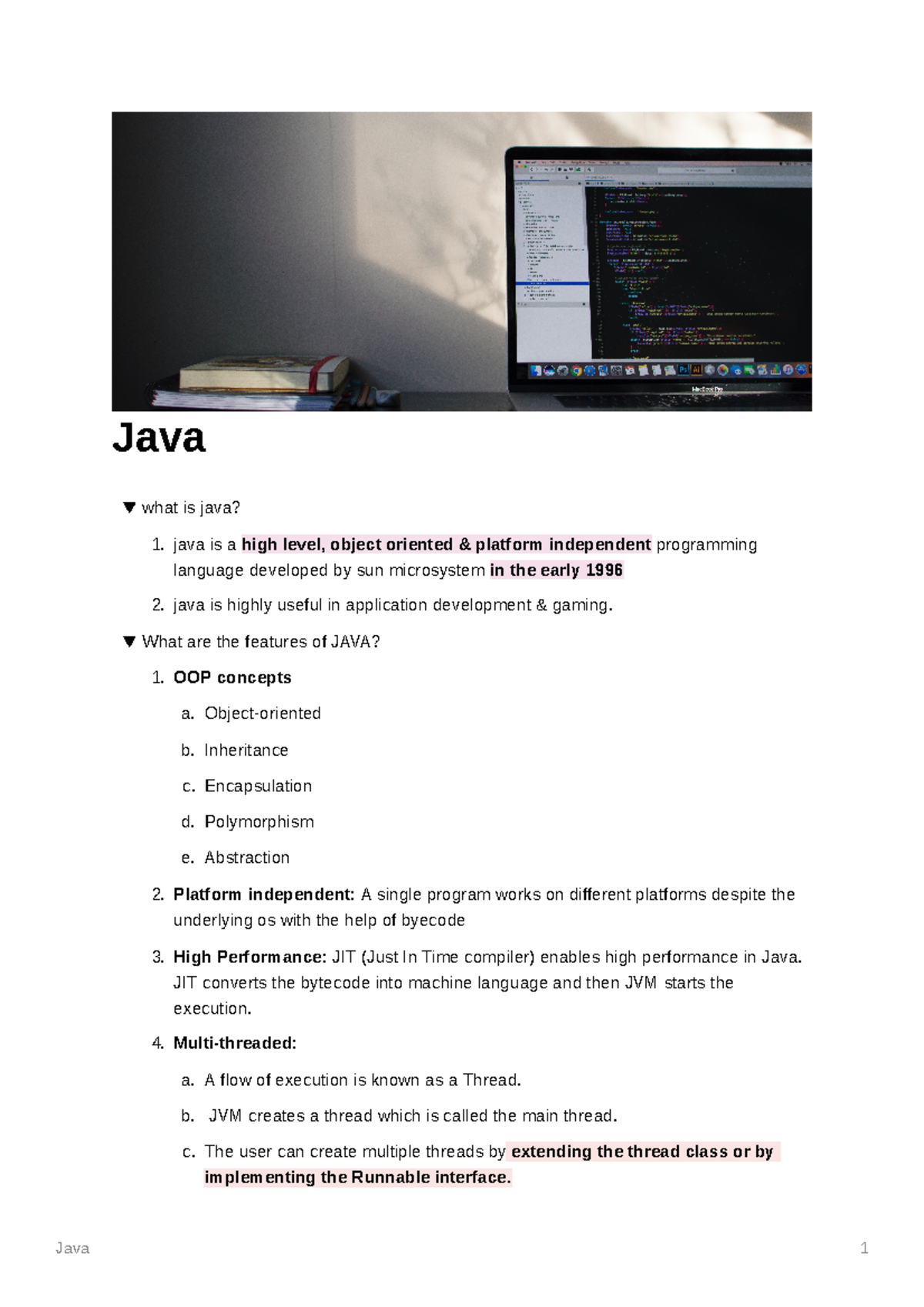 Object oriented programming using Java - Vel Tech - Studocu