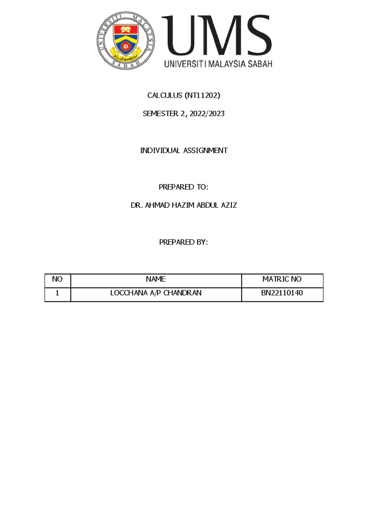 Calculus - Food Technology and Bioprocessing - CALCULUS (NT11202 ...