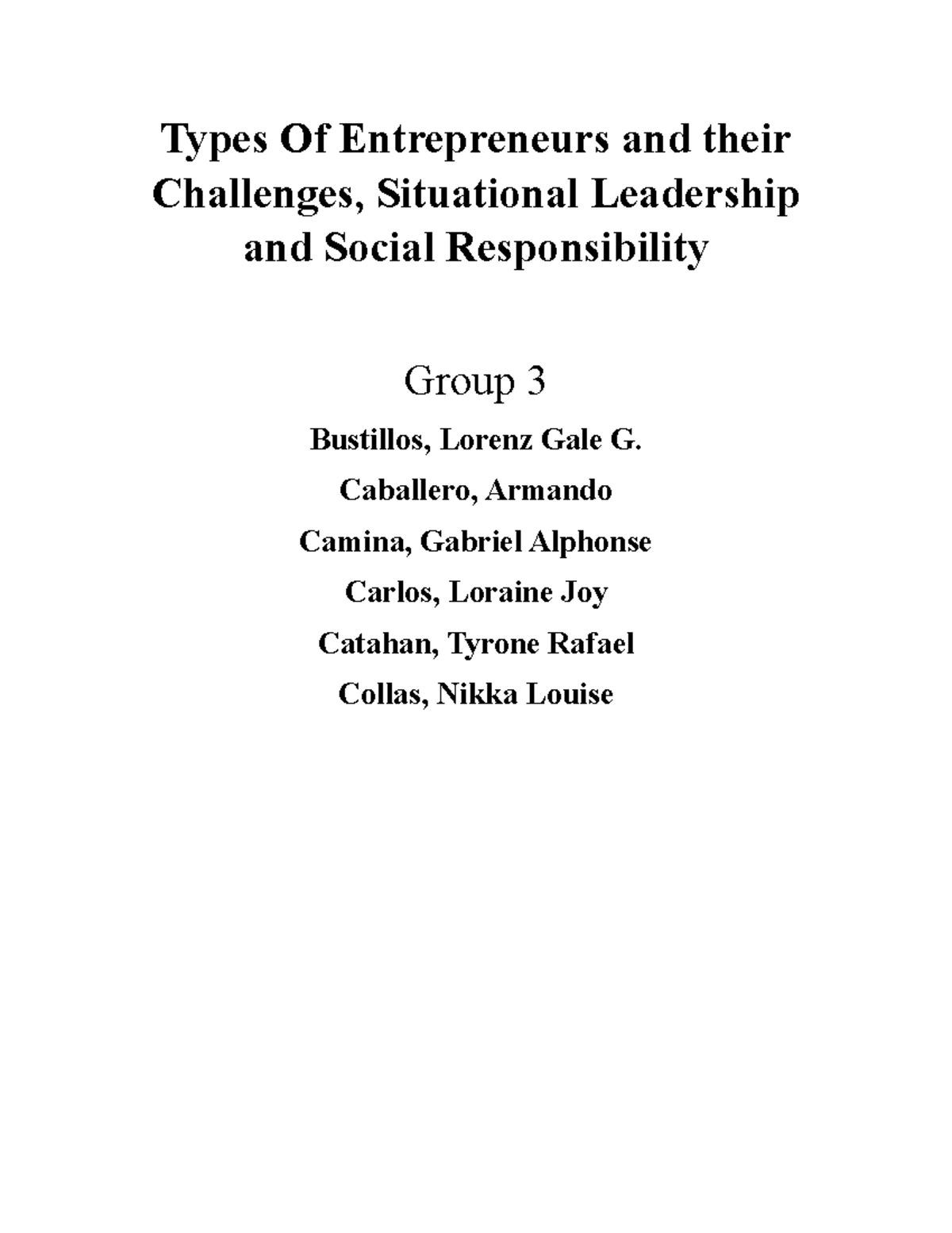 Group 3 - Notes - Types Of Entrepreneurs and their Challenges ...