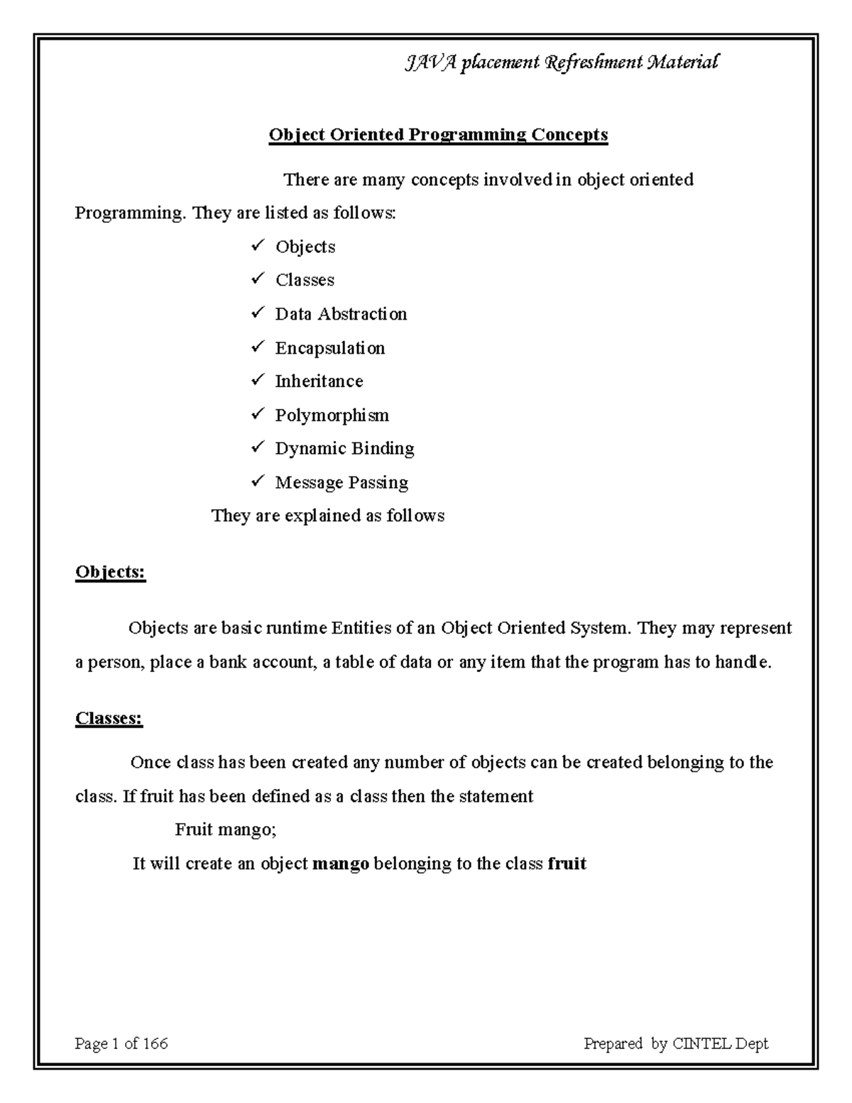 Java Material - jbjbJNXSNCLSN - Object Oriented Programming Concepts ...