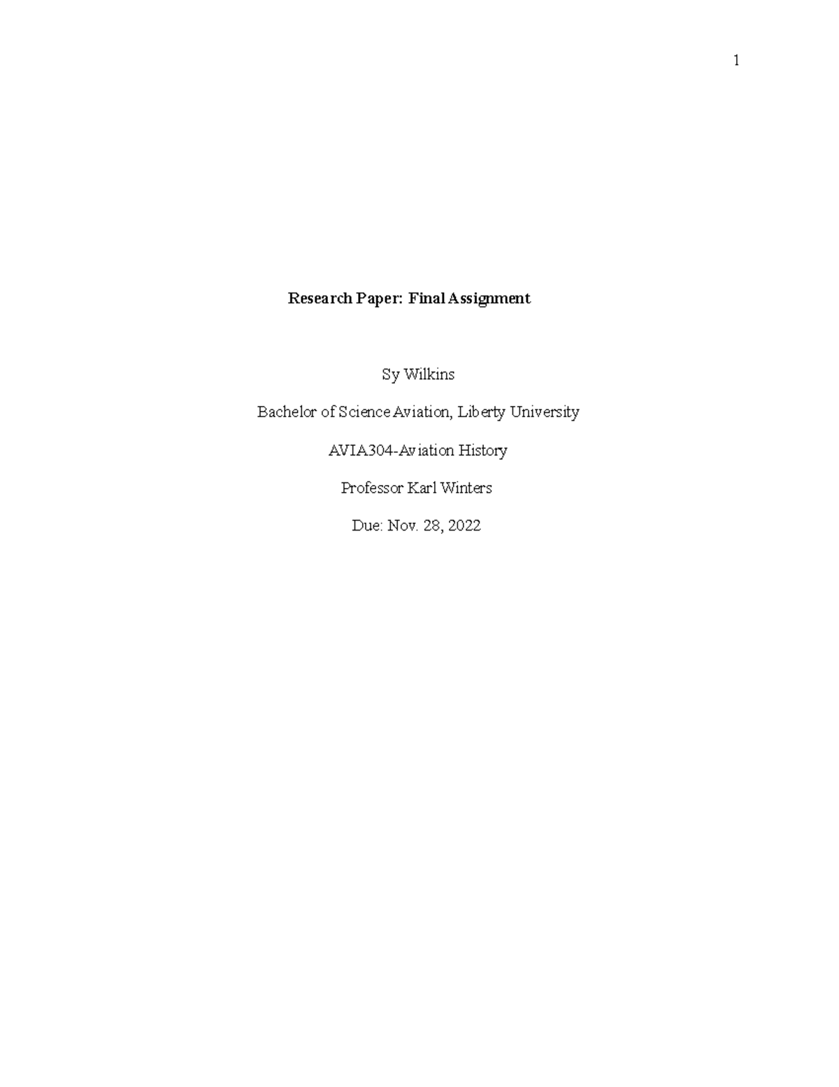Research paper final assignment - Research Paper: Final Assignment Sy ...