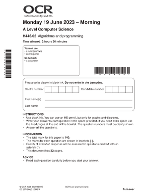 Cache solved examples - Problem # 1 A computer system uses 16-bit memory addresses. It has a 2K ...