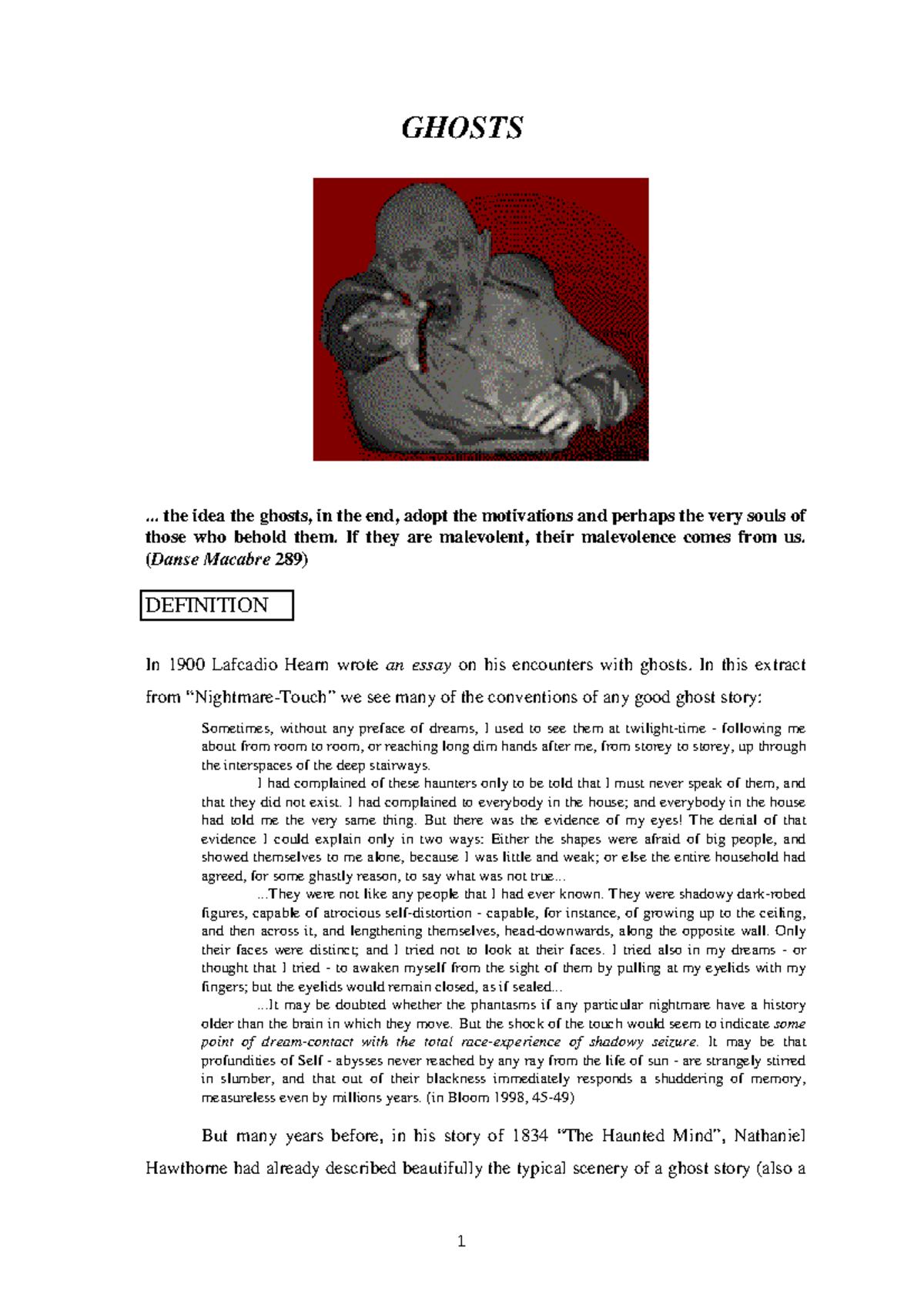 Lecture note - Ghost - GHOSTS ... the idea the ghosts, in the end ...