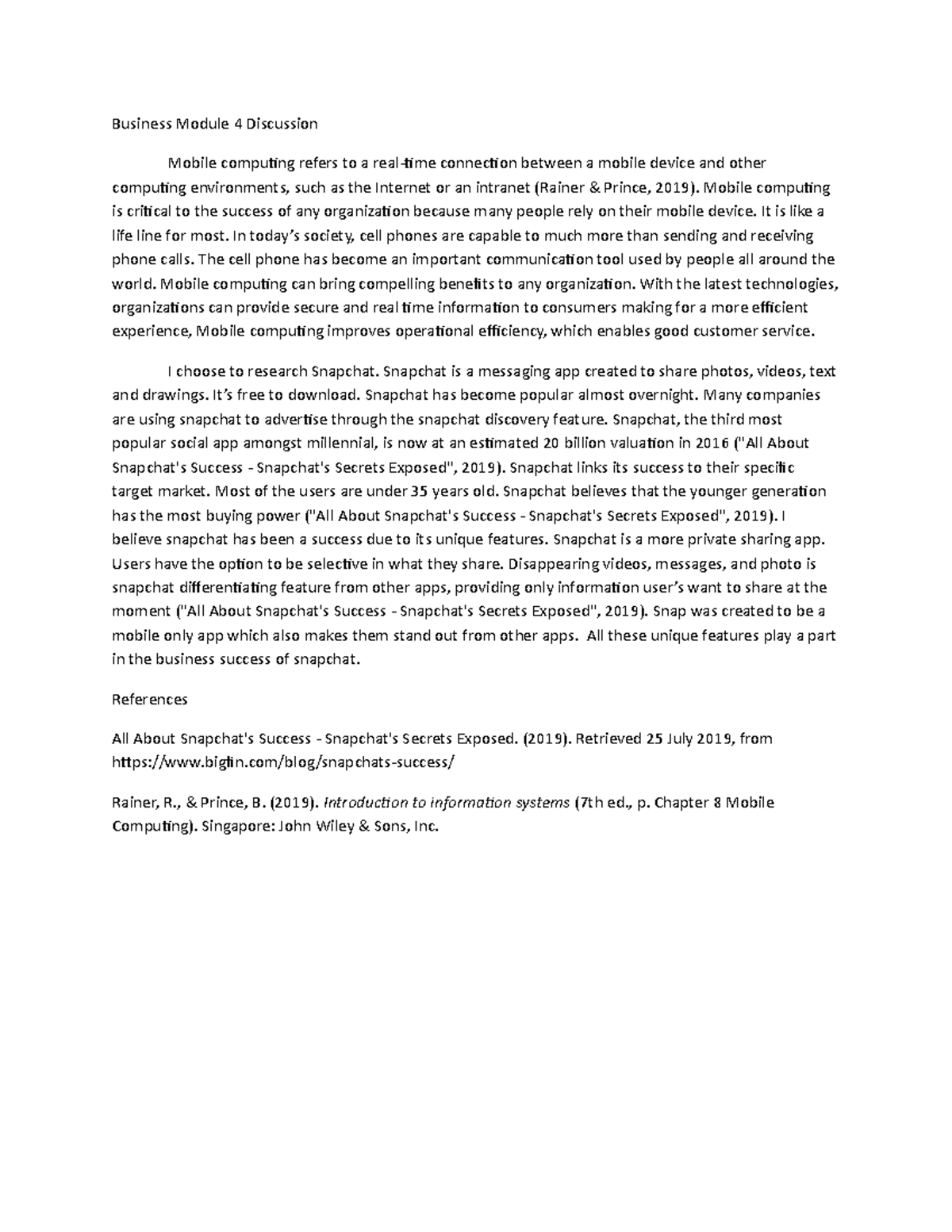 Business Module 4 Discussion - Business Module 4 Discussion Mobile ...