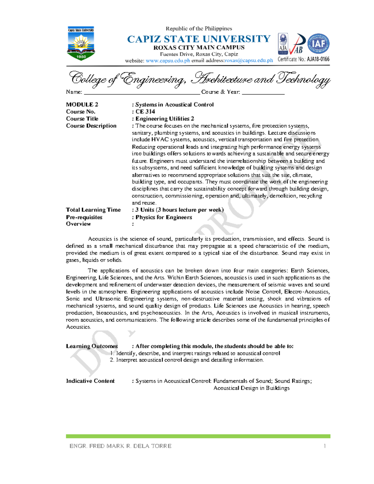 Module 2 - none - College of Engineering, Architecture and Technology ...