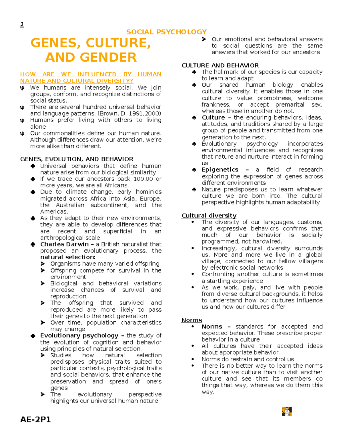 Social Psychology_CH5 Genes, Culture, and Gender - SOCIAL PSYCHOLOGY ...