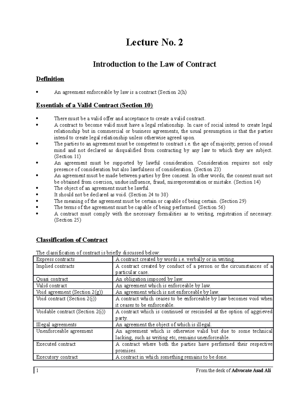 2 Introduction to the Law of Contract and Offer and Acceptance 29092022 122857 pm - Lecture No ...