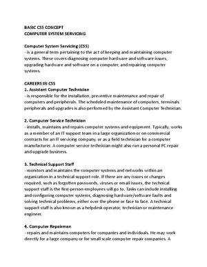 Computer System Servicing - COMPUTER SYSTEM SERVICING What do you mean ...