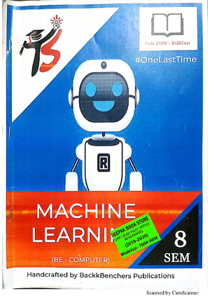 Machine Learning - MCADLE5042 - MU - Studocu