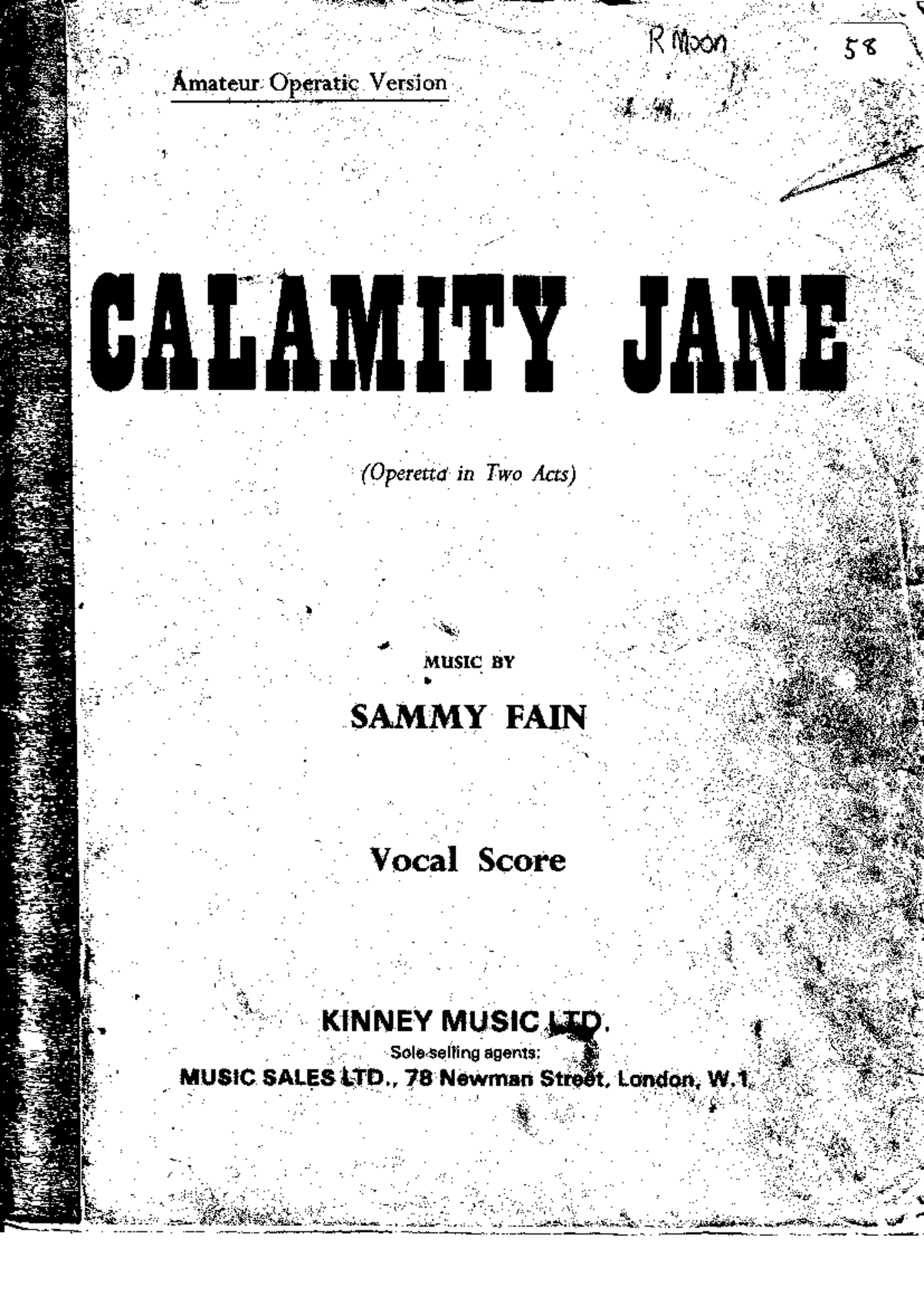 Clamity jane the - a -Amateur Oberatic Version . ' .: , i l _. b ...