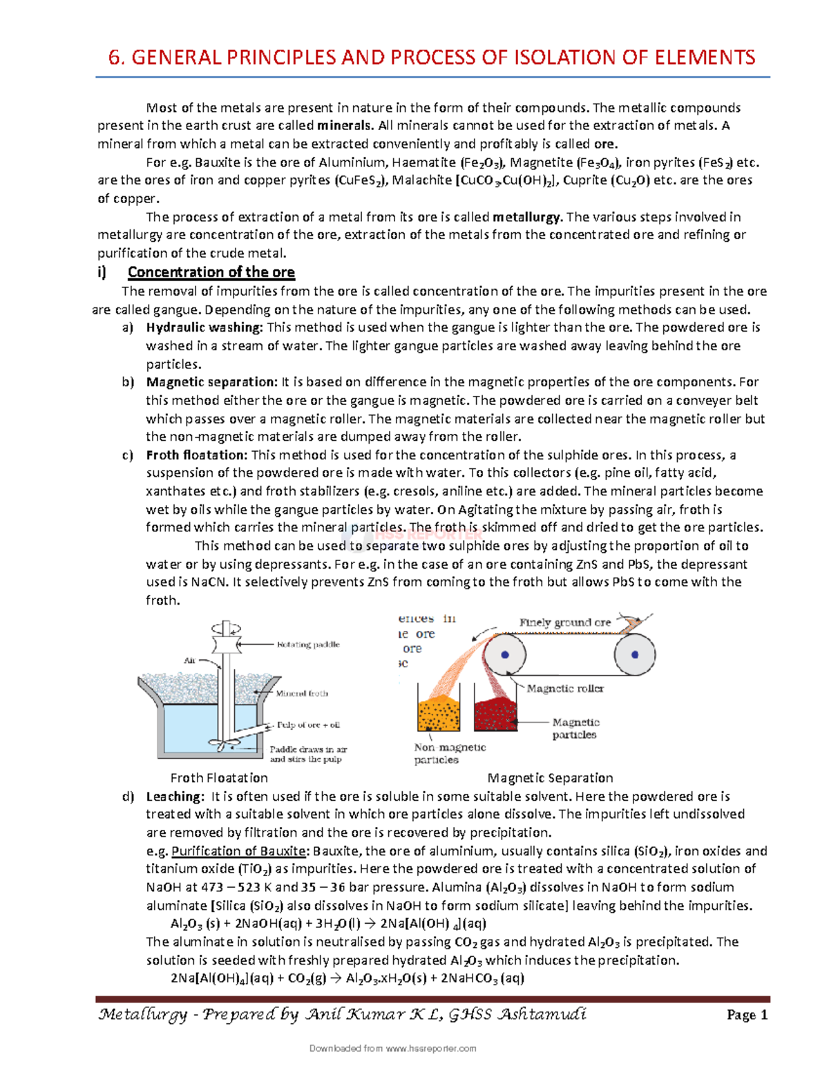 General Principles AND Process OF Isolation OF Elements - 6. GENERAL ...