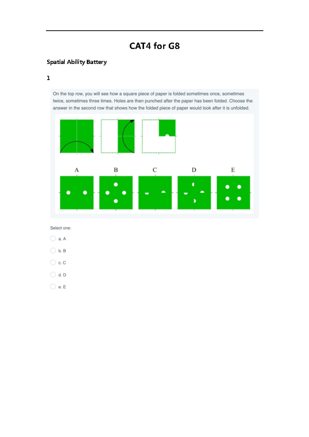 CAT4 for G8-08-Spatial Ability Battery新 - Microeconomic Analysis - CAT4 ...
