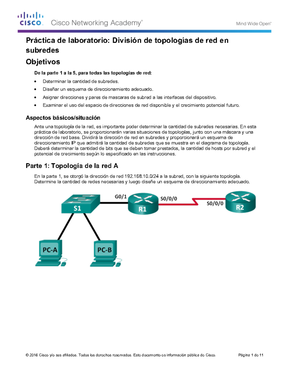 Lab7 - Subnetting Network Topologies - Práctica de laboratorio ...