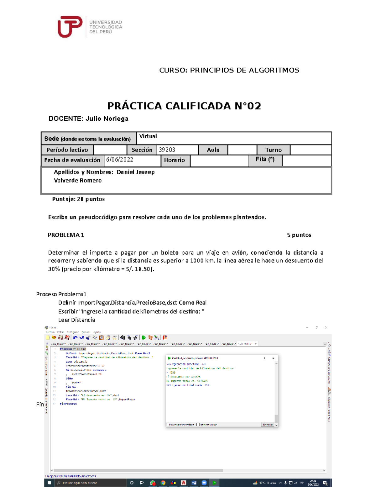PA PC02 Principios DE Algoritmos - CURSO: PRINCIPIOS DE ALGORITMOS ...