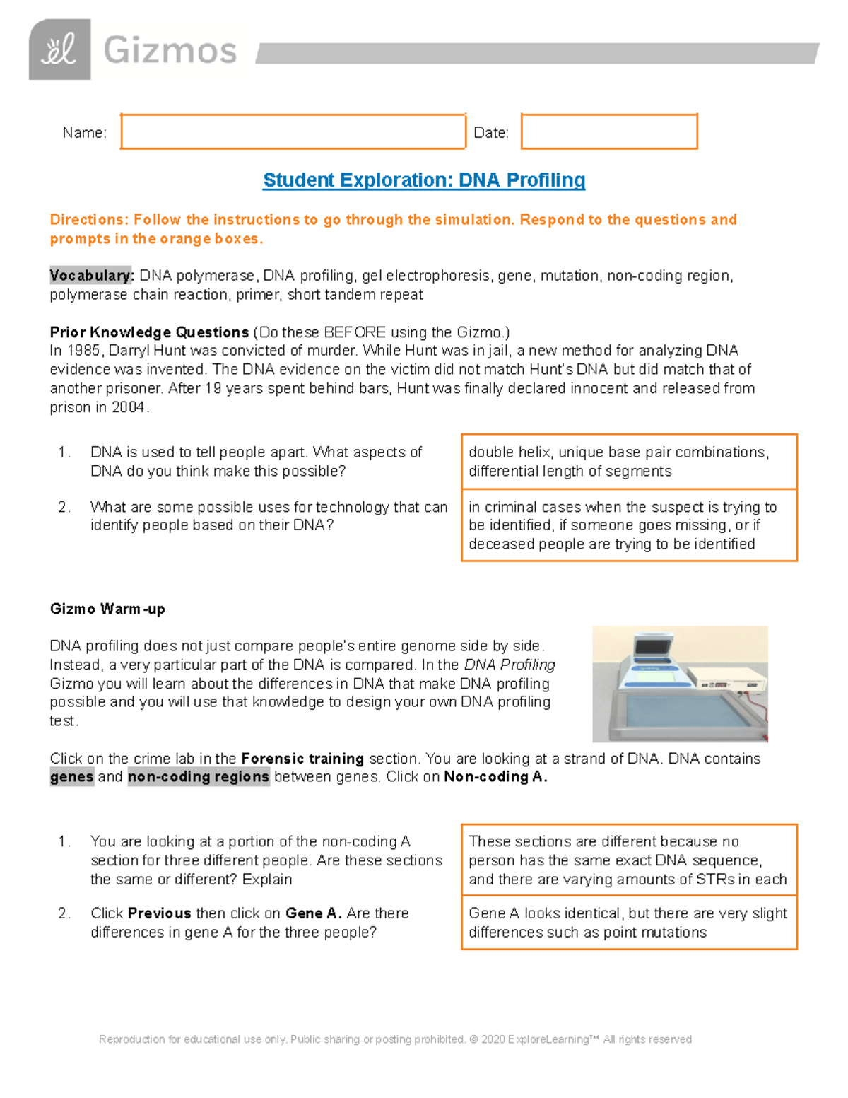 DNAProfiling SE - Lab that informs on the process of DNA profiling ...