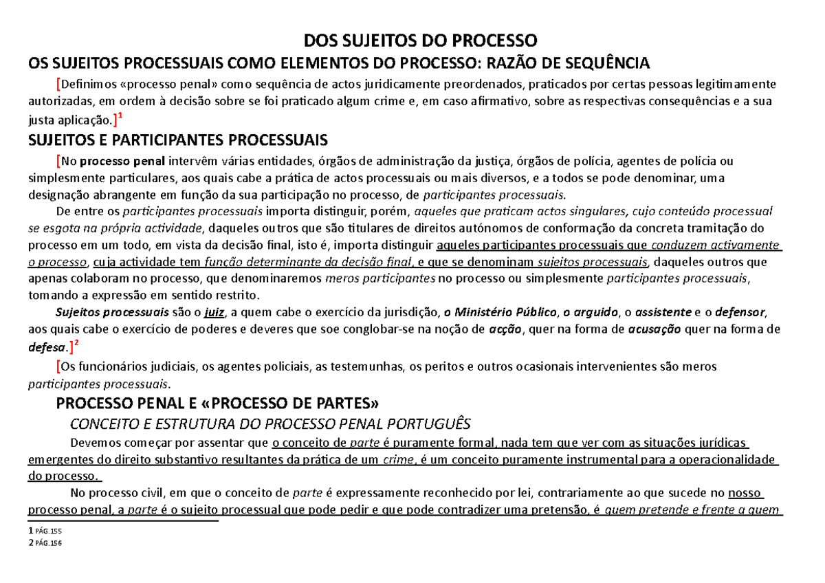 8.DOS Sujeitos DO Processo - DOS SUJEITOS DO PROCESSO OS SUJEITOS PROCESSUAIS COMO ELEMENTOS DO ...