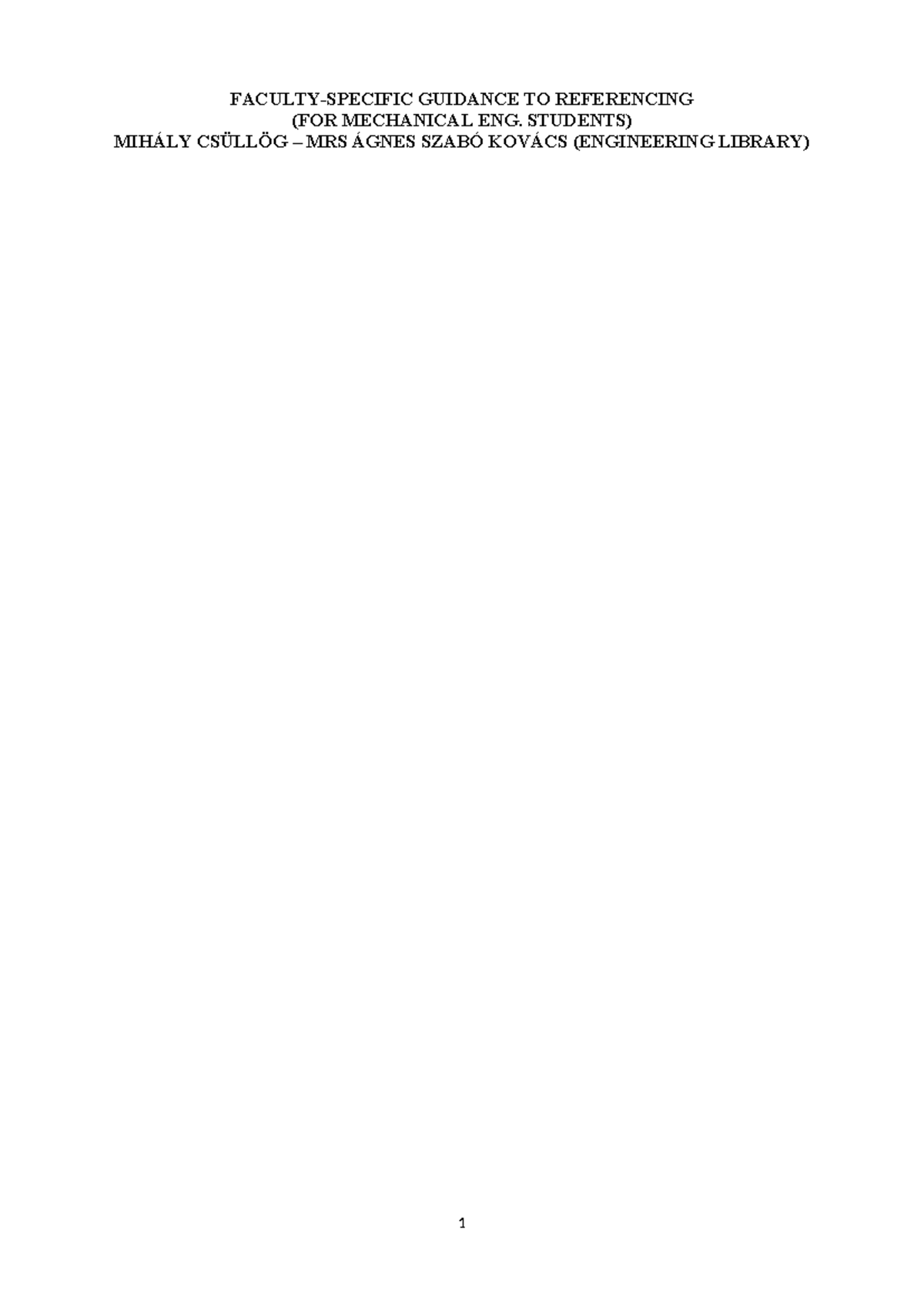 Guide to referencing - Refrencing - FACULTY-SPECIFIC GUIDANCE TO ...