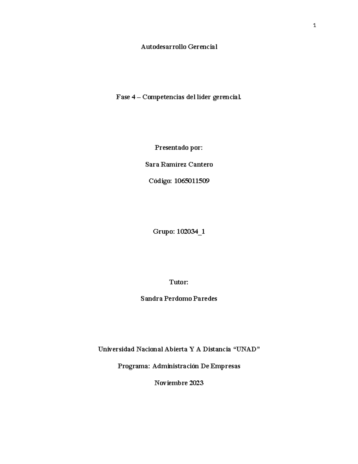Fase 4 - Autodesarrollo Gerencial - Autodesarrollo Gerencial Fase 4 ...