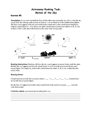 Luminosity Ranking Task I - Exercise #1 Astronomy Ranking Task ...