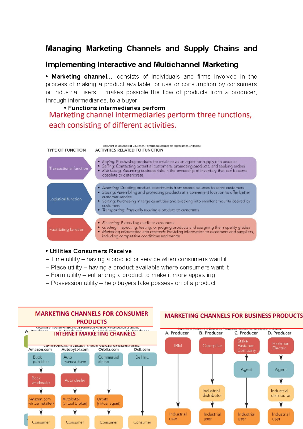8 Managing Marketing Channels and Supply Chains and Implementing ...