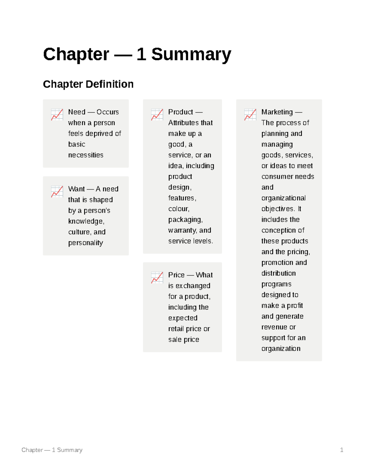 Chapter 1 Summary - Chapter — 1 Summary Chapter Definition ¶ Need ...