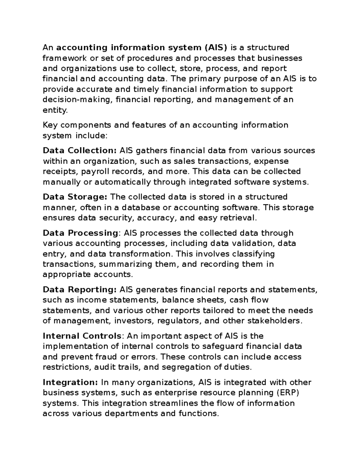 Accounting-information-system - An accounting information system (AIS ...