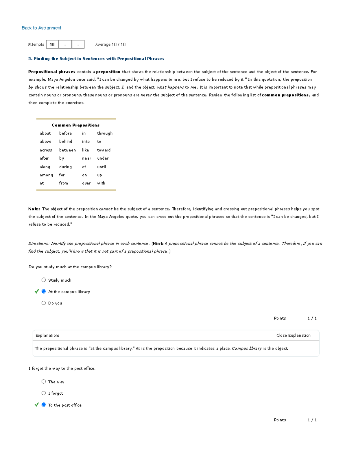 Finding the Subject in Sentences with Prepositional Phrases - Studocu