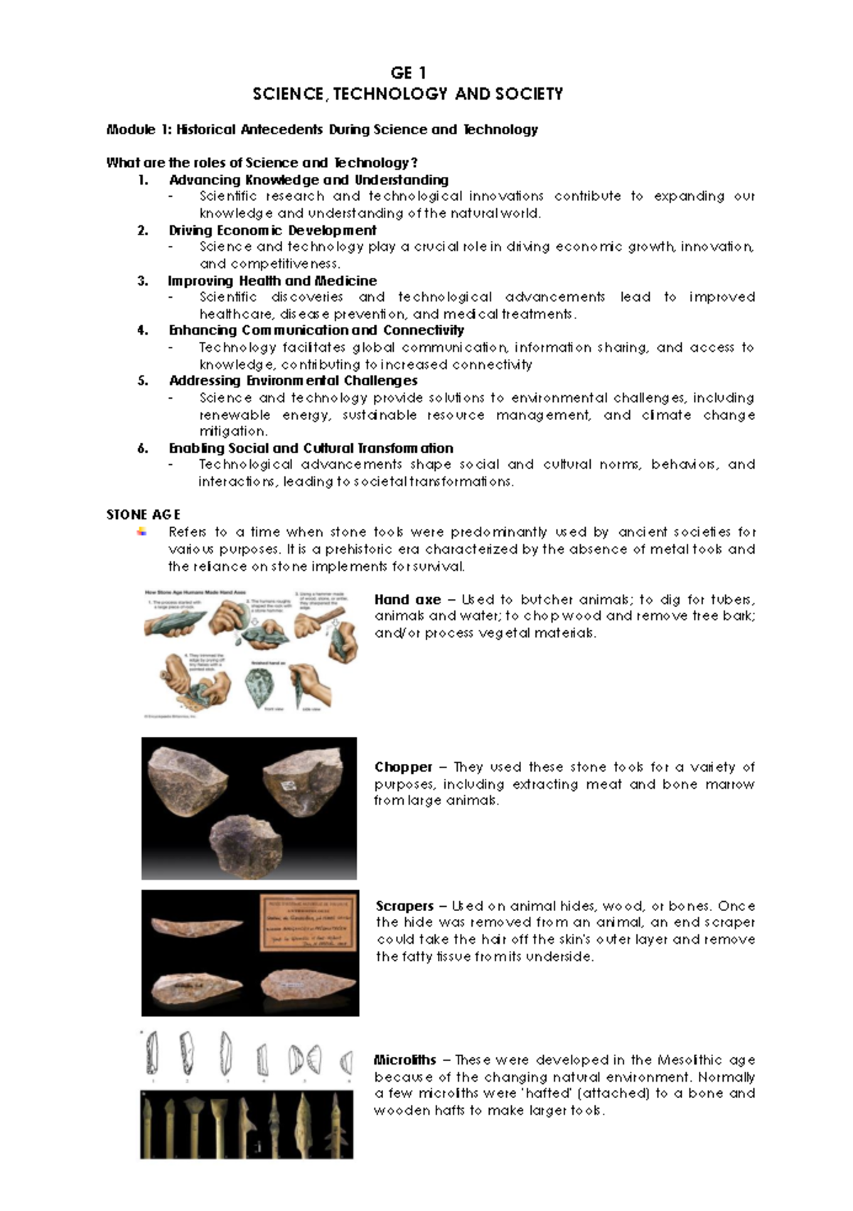 STS Prelims Reviewer - n/a - GE 1 SCIENCE, TECHNOLOGY AND SOCIETY Module 1: Historical ...