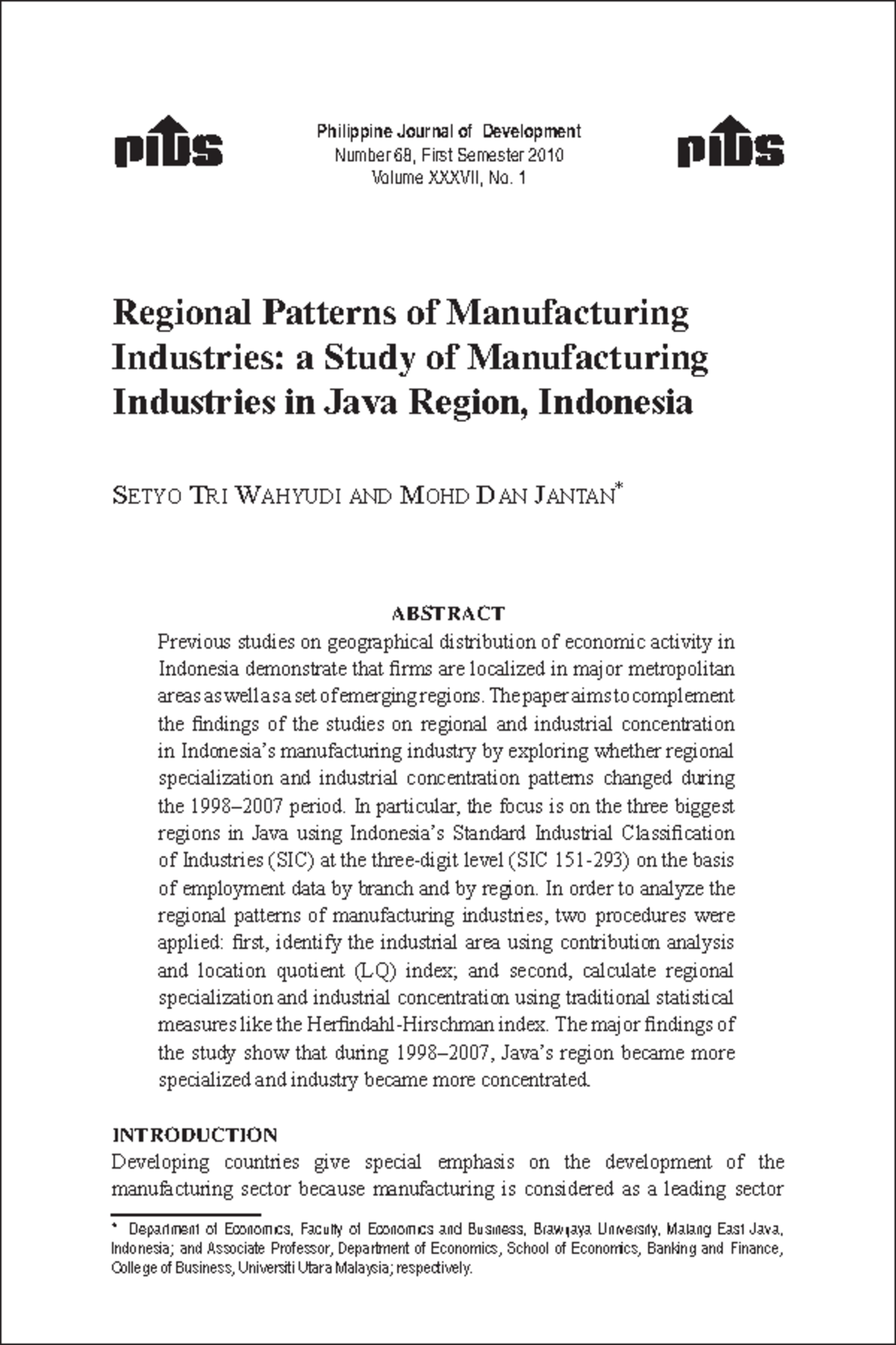 Regional Patterns of Manufacturing Indus - Regional Patterns of ...