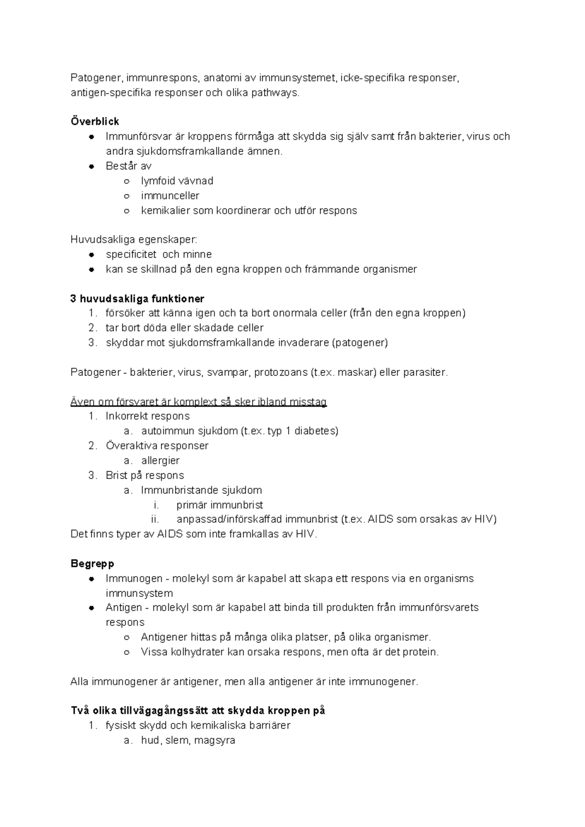 F11 Immunsystemet - försvar mot patogener - Patogener, immunrespons ...