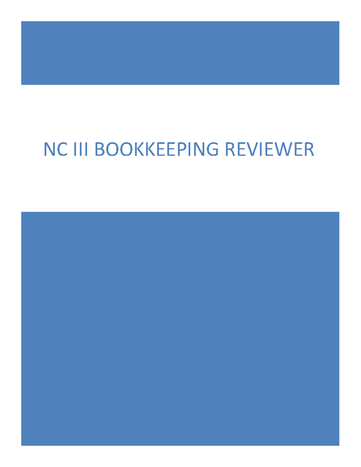 NC III Bookkeeping Reviewer - NC III BOOKKEEPING REVIEWER THE ...