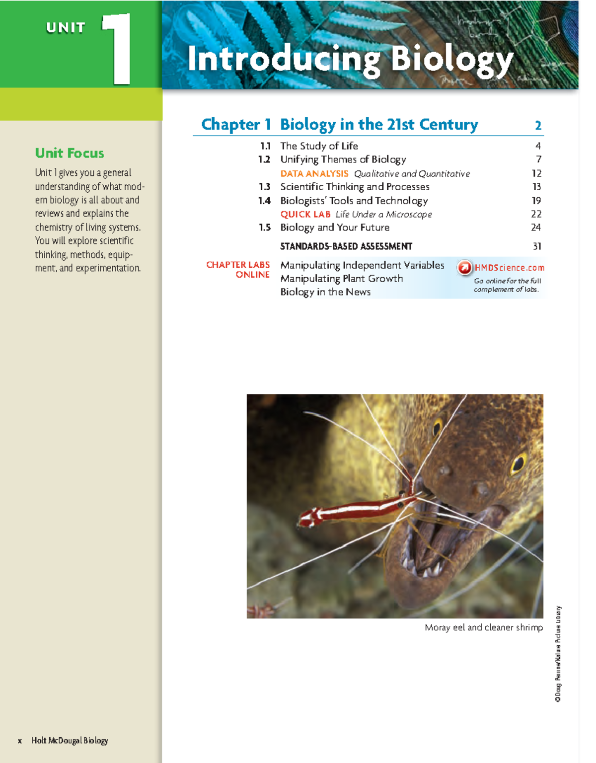 Biology 2012 FM TOC - School work - ####### U NIT ©Doug Perrine/Nature ...