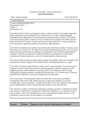 Asking Questions Lesson Plan 11:17 - Quinnipiac University - School of ...