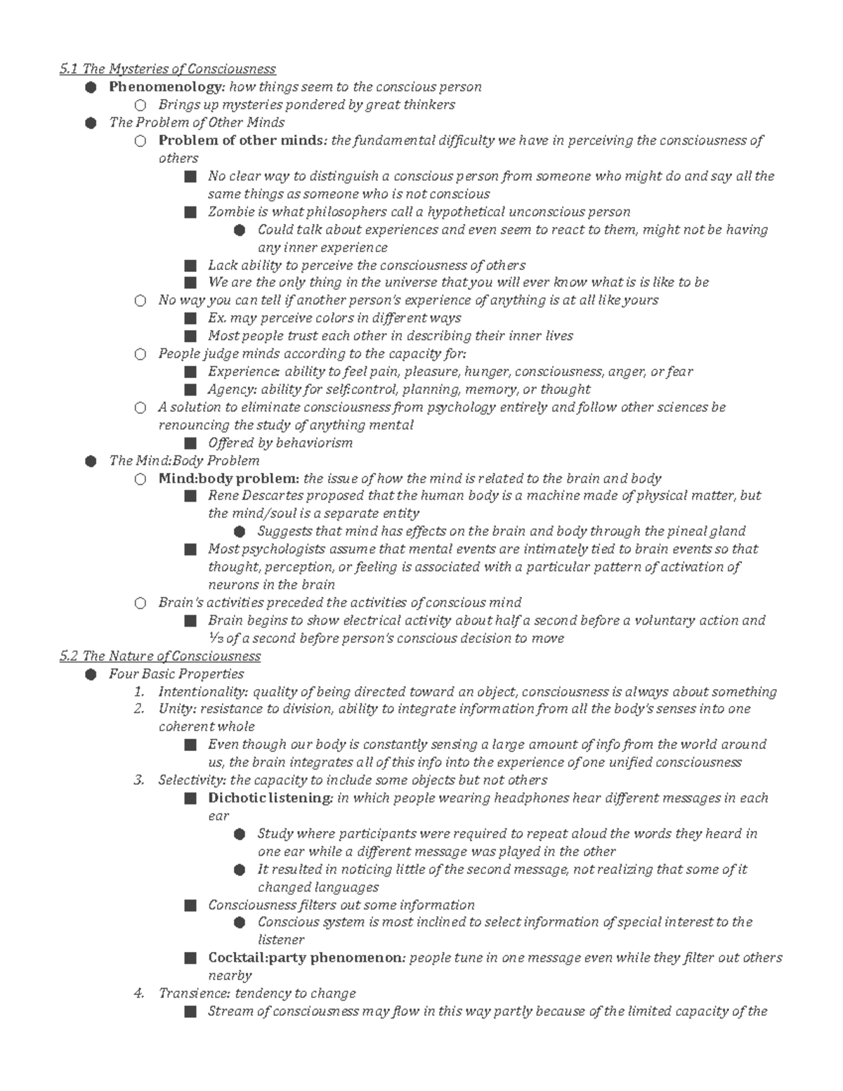 Chapter 5 Consciousness - 5 The Mysteries of Consciousness ...