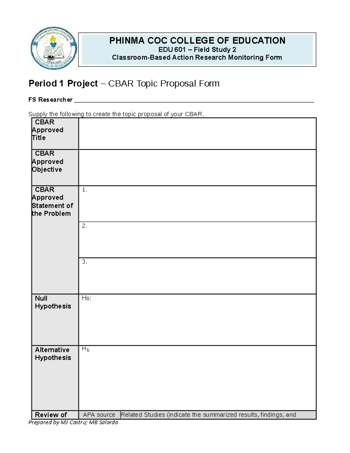 EDU 601 P1 Project-1 - xcvbnm, - Period 1 Project – CBAR Topic Proposal ...