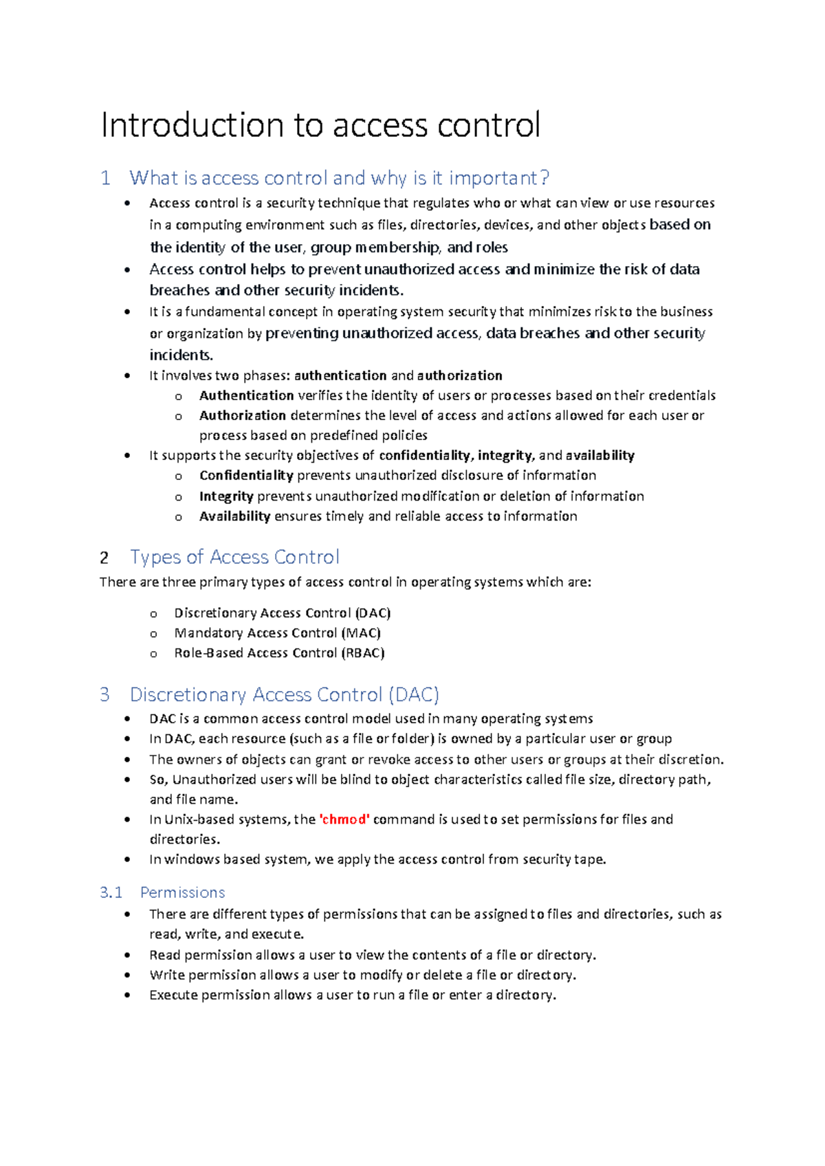 Introduction to access control - It is a fundamental concept in ...